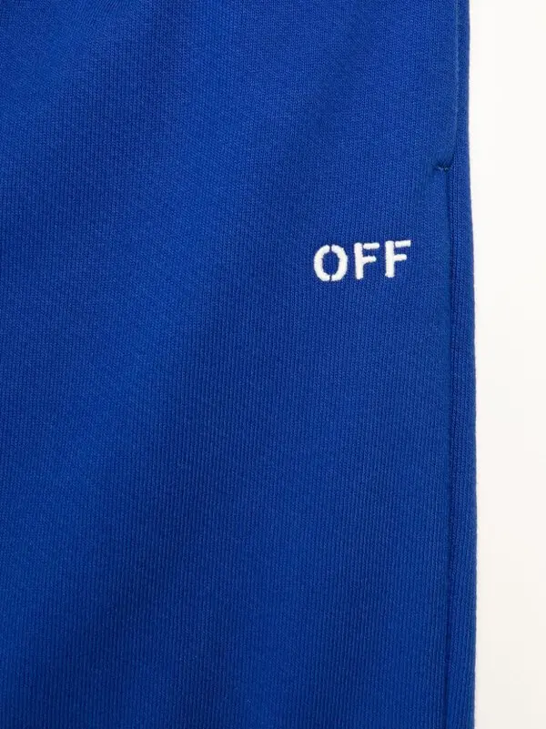 Off-White Diag-stripe Embroidered Track Pants - Cobalt Blue