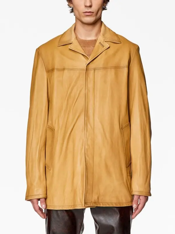 Diesel® L-Nico Leather Jacket In Neutrals - 47% Off | Editorialist