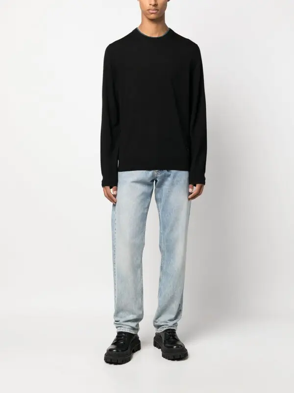 Paul Smith Logo-embroidered Merino Jumper - Black