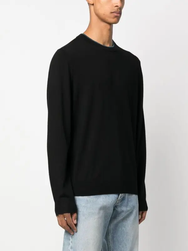 Paul Smith Logo-embroidered Merino Jumper - Black