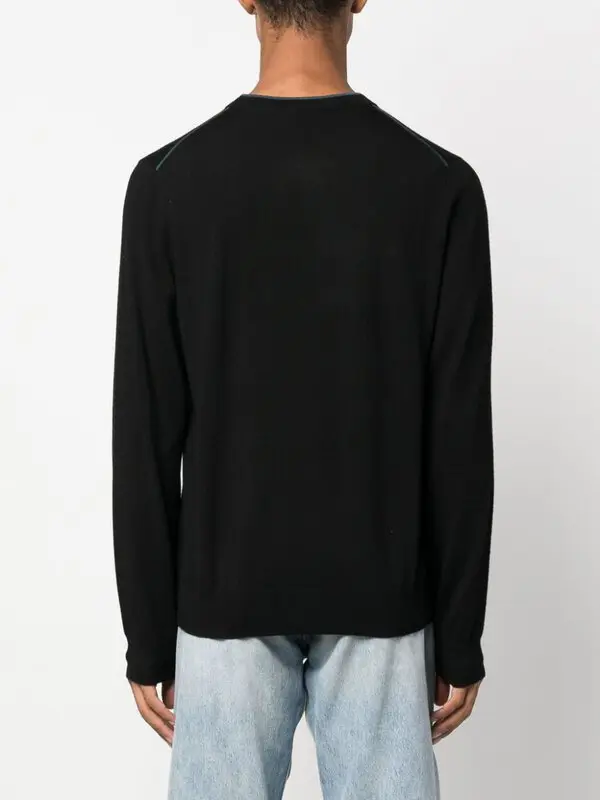 Paul Smith Logo-embroidered Merino Jumper - Black