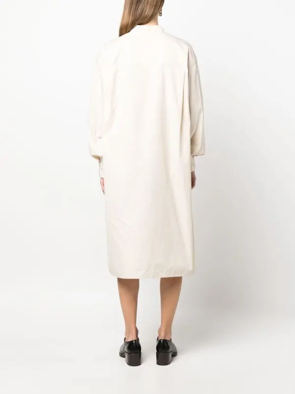 LEMAIRE Band-collar Cotton Shirtdress - Neutrals