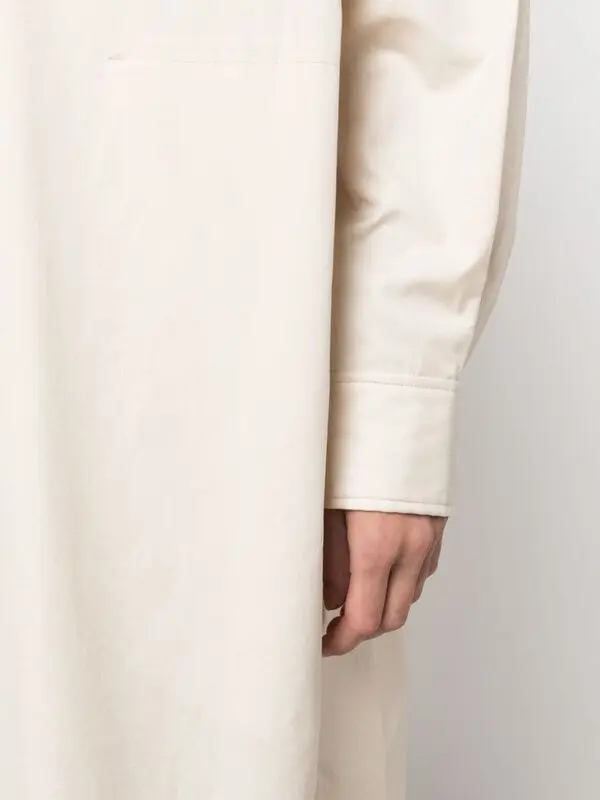 LEMAIRE Band-collar Cotton Shirtdress - Neutrals
