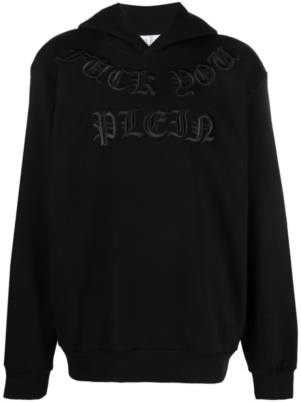Philipp Plein Gothic Logo-embroidered Hoodie
