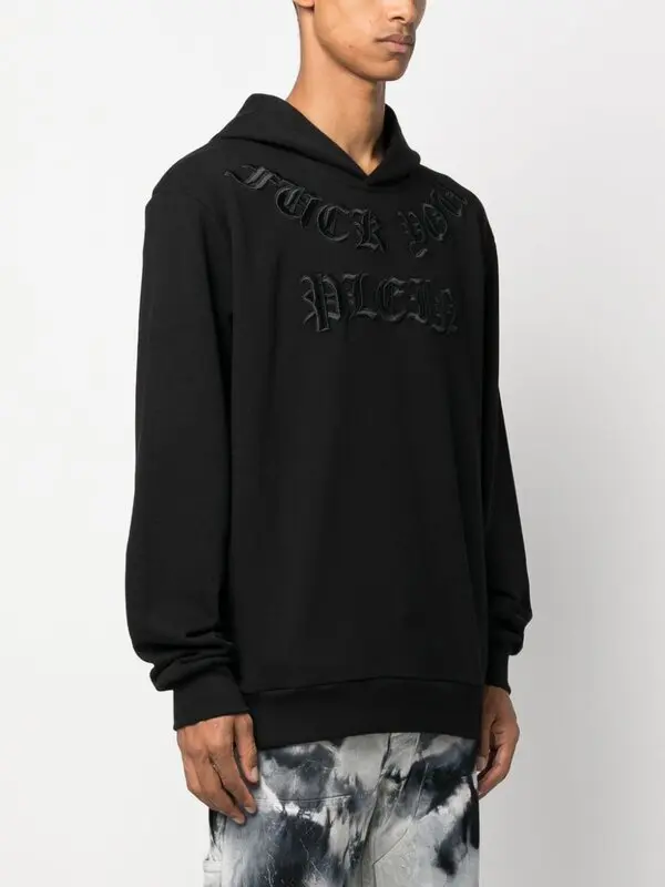 Philipp Plein Gothic Logo-embroidered Hoodie
