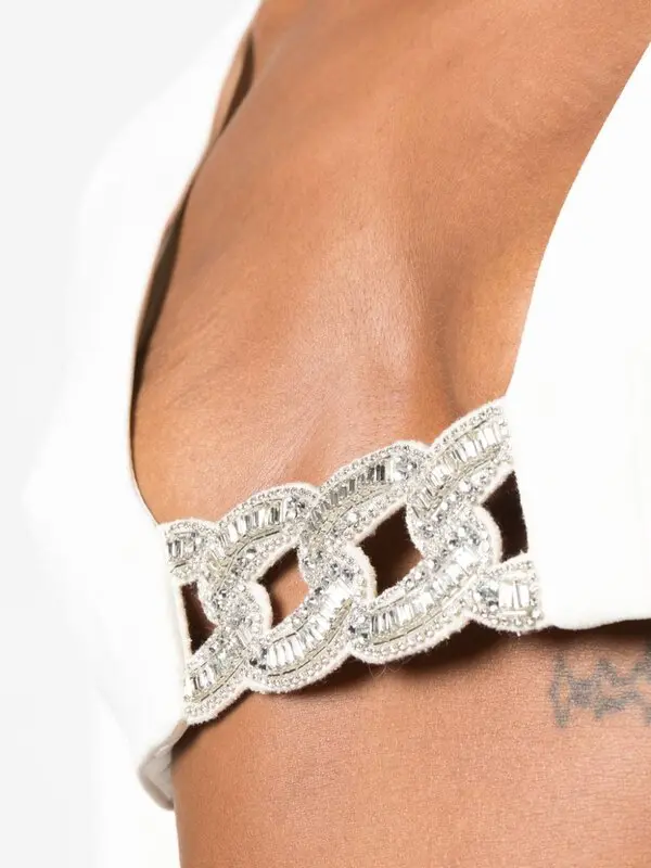 David Koma Crystal-embellished Crop Top