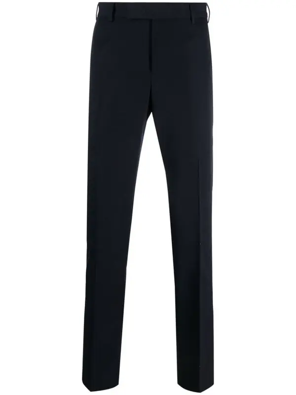 PT TORINO Virgin Wool Slim-cut Trousers - Black