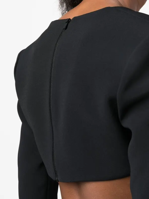 David Koma Plunging-neck Crop Top - Black