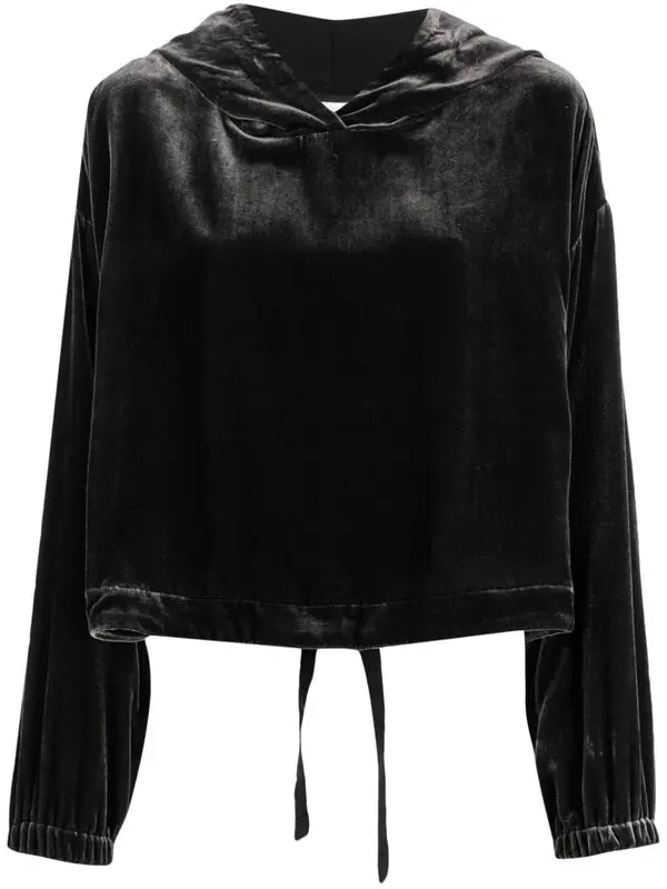 Aspesi Velvet Drawstring Hoodie