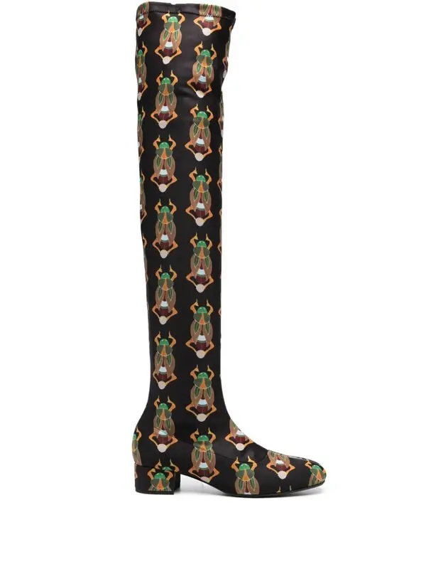 La DoubleJ Edie 40mm Scarab-jacquard Boots