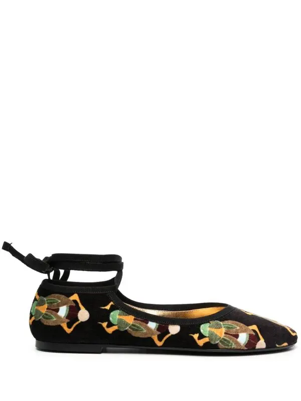 La DoubleJ Velvet Ballerina - Black