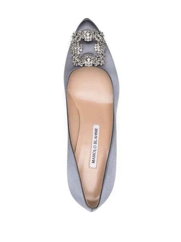Manolo Blahnik Hangisi 90mm Satin Pumps
