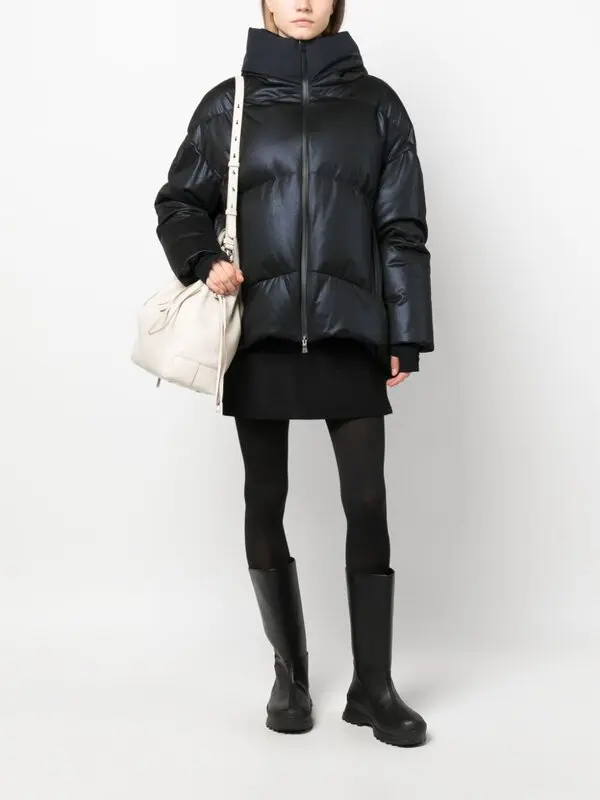 Herno Feather-down Padded Coat With Hood - Blue