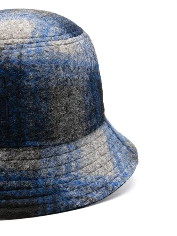 Isabel Marant Haley Checked Bucked Hat In Blue - 60% Off 