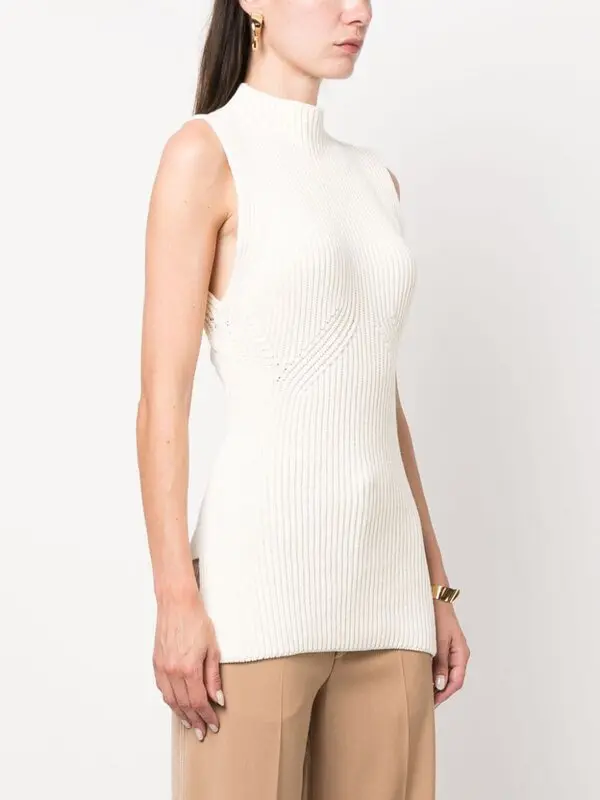 Gauchere Open-back Ribbed Top