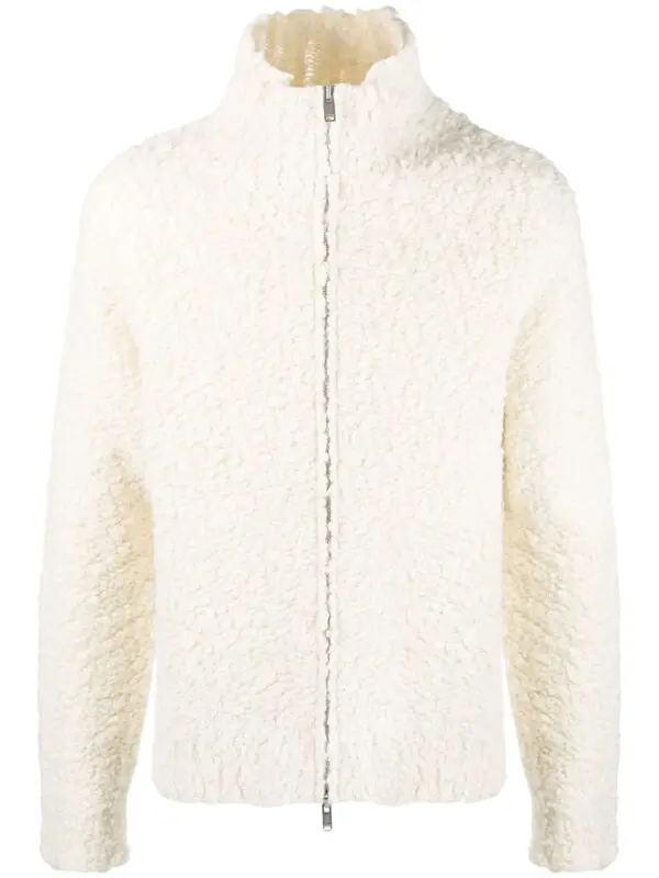 JIL SANDER High-neck Zip-up Shearling Jacket