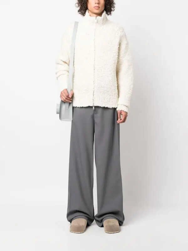 JIL SANDER High-neck Zip-up Shearling Jacket