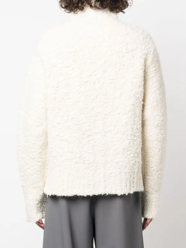 JIL SANDER High-neck Zip-up Shearling Jacket