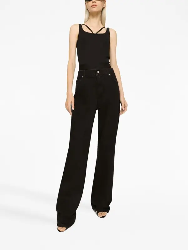 Dolce & Gabbana High-rise Straight-leg Jeans - Black