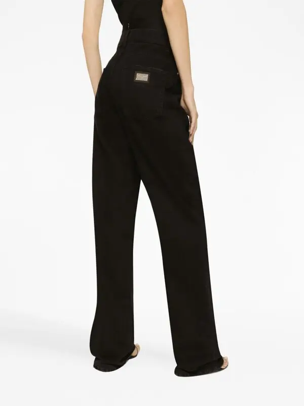 Dolce & Gabbana High-rise Straight-leg Jeans - Black