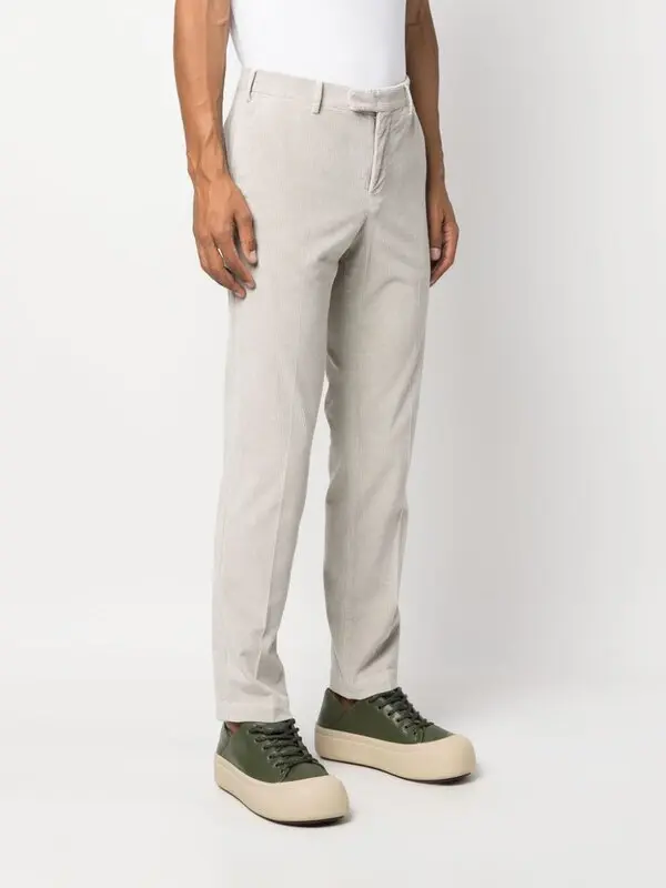 PT TORINO Corduroy Slim-cut Trousers - Grey