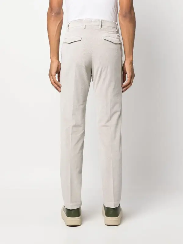 PT TORINO Corduroy Slim-cut Trousers - Grey