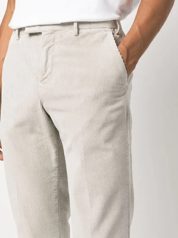 PT TORINO Corduroy Slim-cut Trousers - Grey