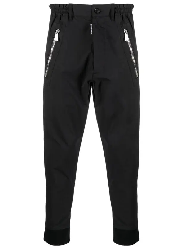 Dsquared2 Icon-print Tapered-leg Trousers - Black