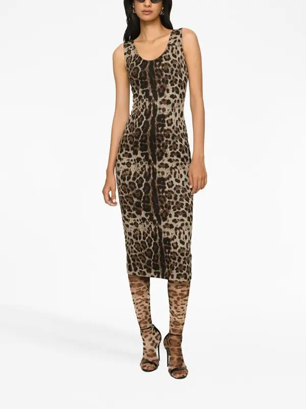 Dolce & Gabbana Leopard-print Midi Dress