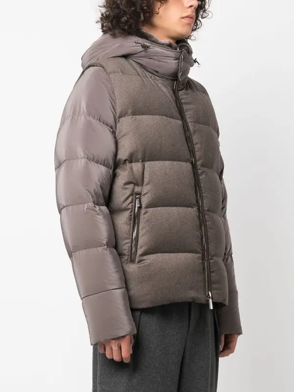 MOORER Padded Down Jacket With Detachable Hood