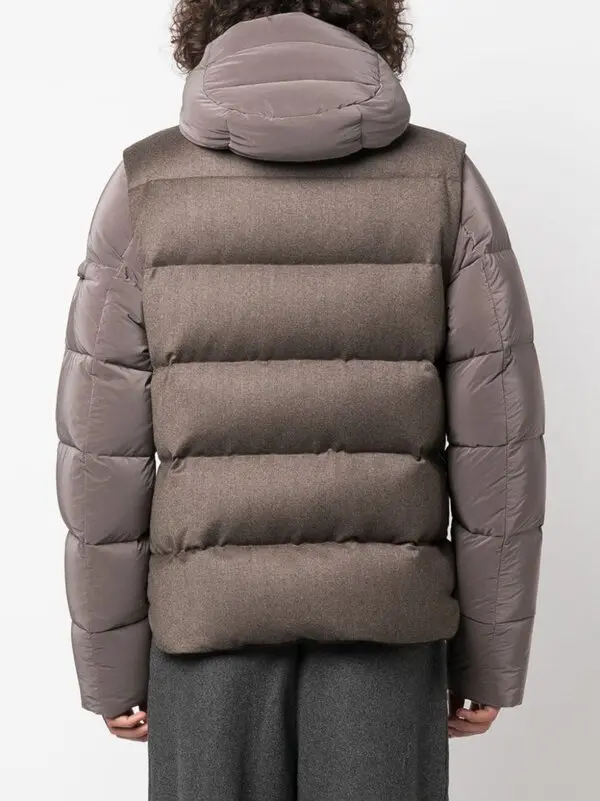 MOORER Padded Down Jacket With Detachable Hood