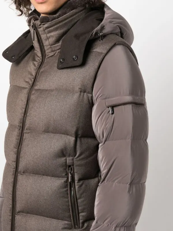MOORER Padded Down Jacket With Detachable Hood