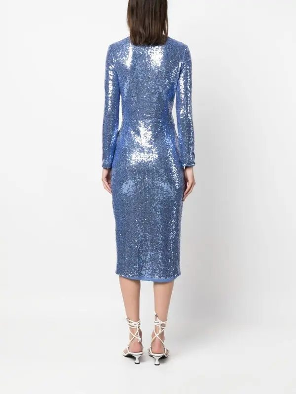 ERMANNO FIRENZE Sequined Wrap Midi Dress
