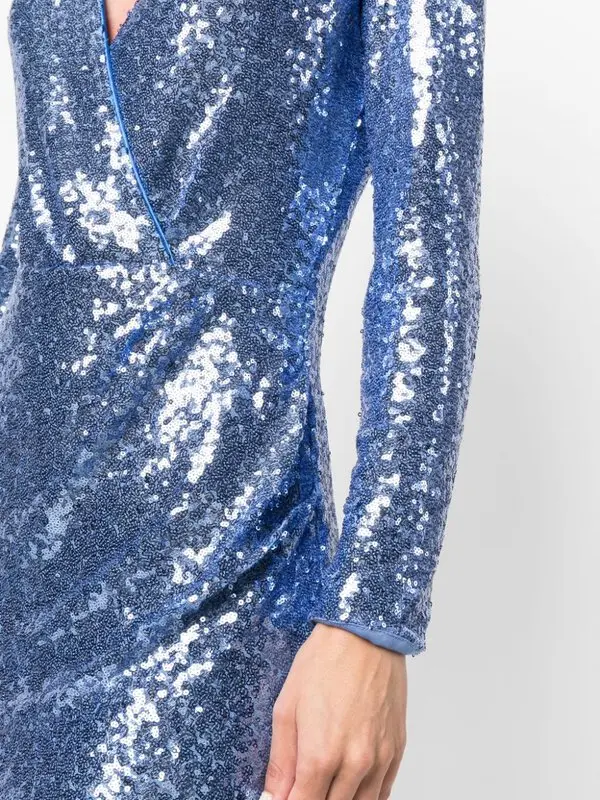 ERMANNO FIRENZE Sequined Wrap Midi Dress
