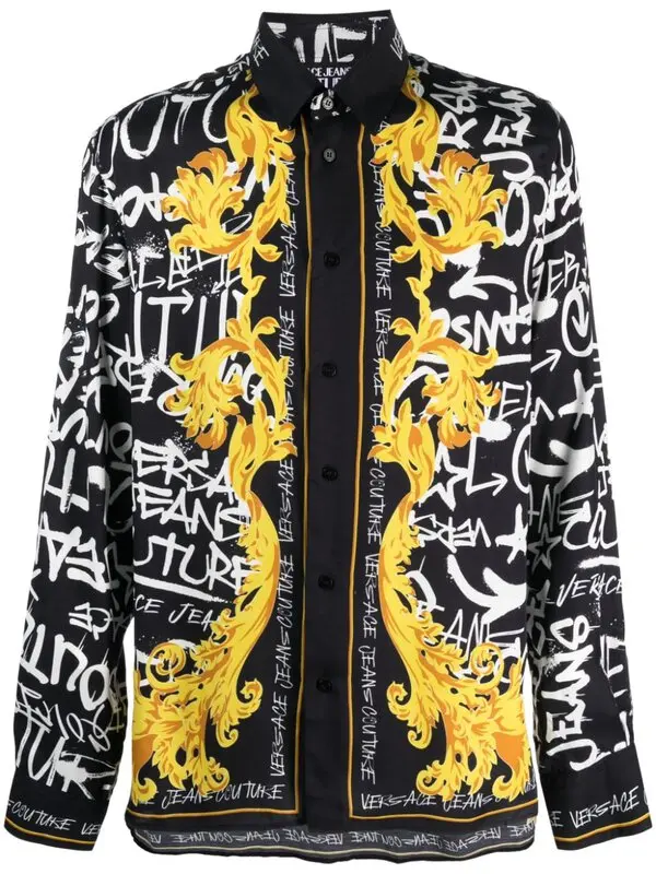 Versace Logo-print Long-sleeve Shirt