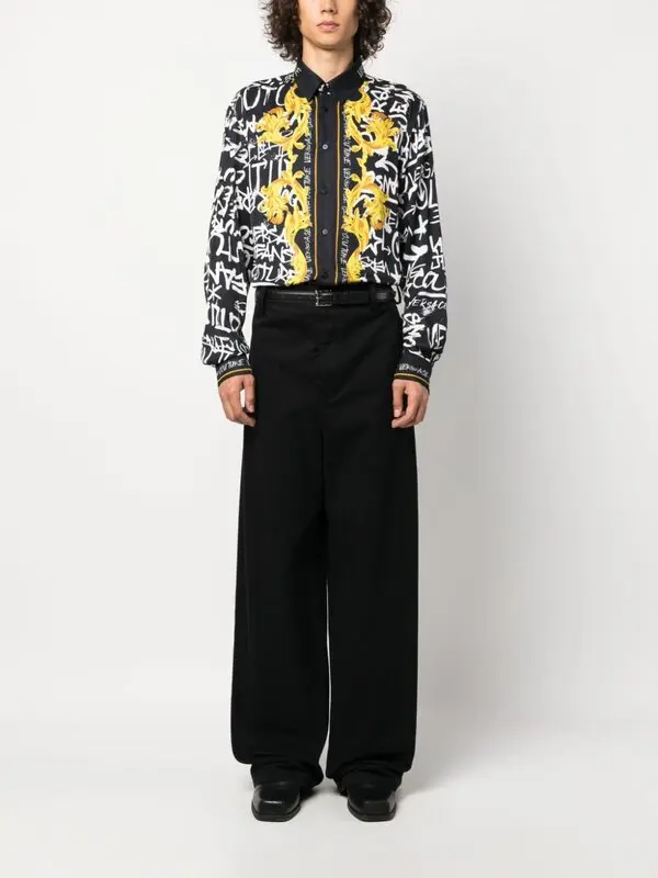 Versace Logo-print Long-sleeve Shirt