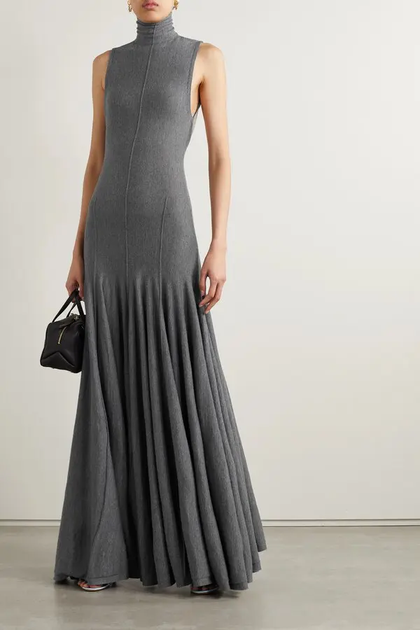 Khaite Romee Open-back Maxi Dress - Gray