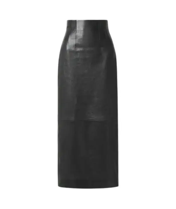 Khaite Loxley Leather Maxi Skirt - Black