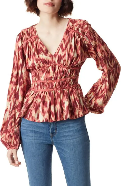 Sam Edelman Evie Ikat Print Peplum Blouse