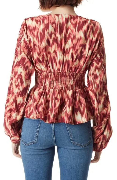 Sam Edelman Evie Ikat Print Peplum Blouse