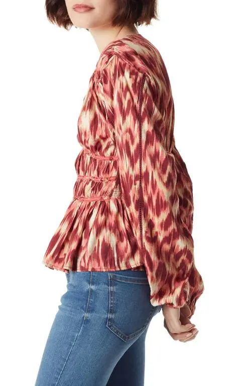 Sam Edelman Evie Ikat Print Peplum Blouse
