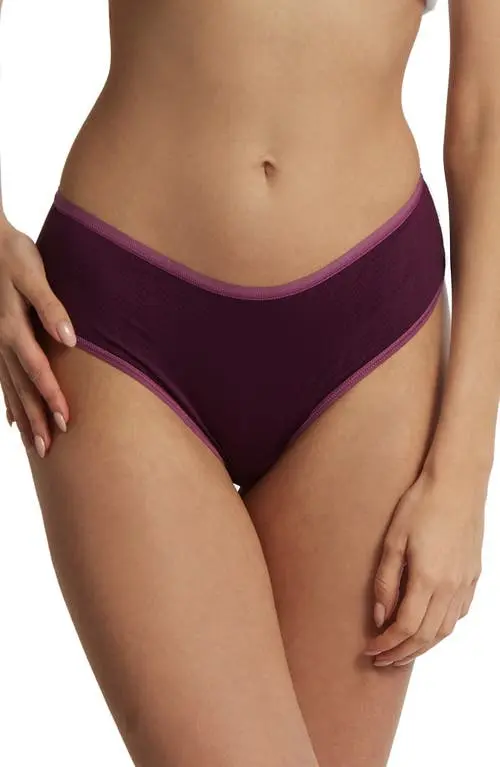 Hanky Panky Movecalm High Waist Thong - Dried Cherry Red/damson Plum