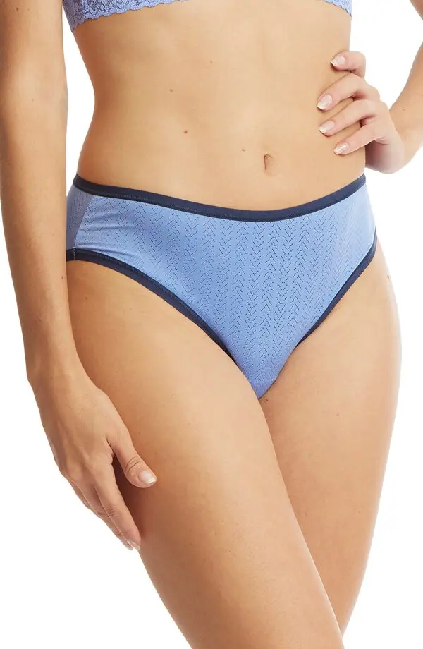 Hanky Panky Movecalm Ruched Back Briefs - Cool Water/ Bicoastal