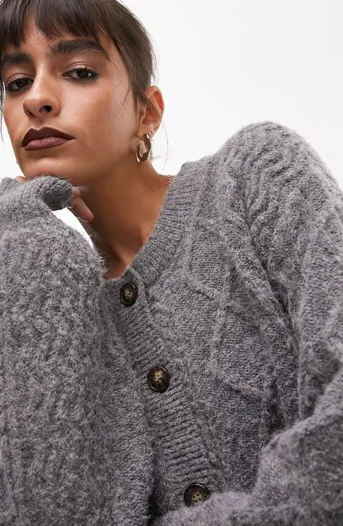 Topshop Cable Stitch Cardigan