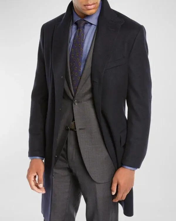 Corneliani Wool Top Coat - Navy