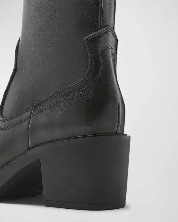 La Canadienne Parks Leather Western Mid Boots - Black