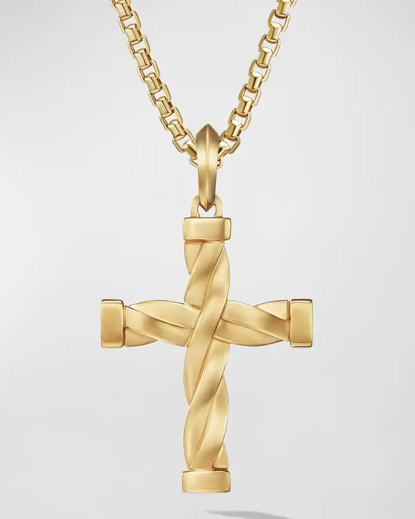 David Yurman Dy Helios Cross Pendant In 18k - Gold