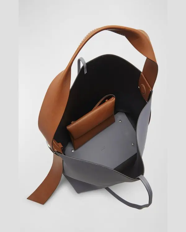 Jil Sander Twisted Leather Hobo Bag - Shadow | Editorialist