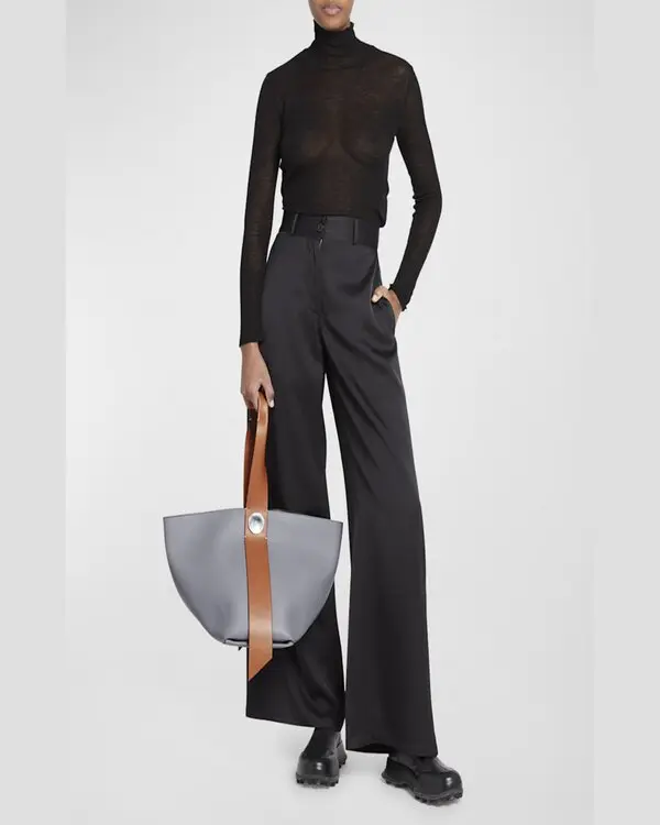 Jil Sander Twisted Leather Hobo Bag - Shadow | Editorialist