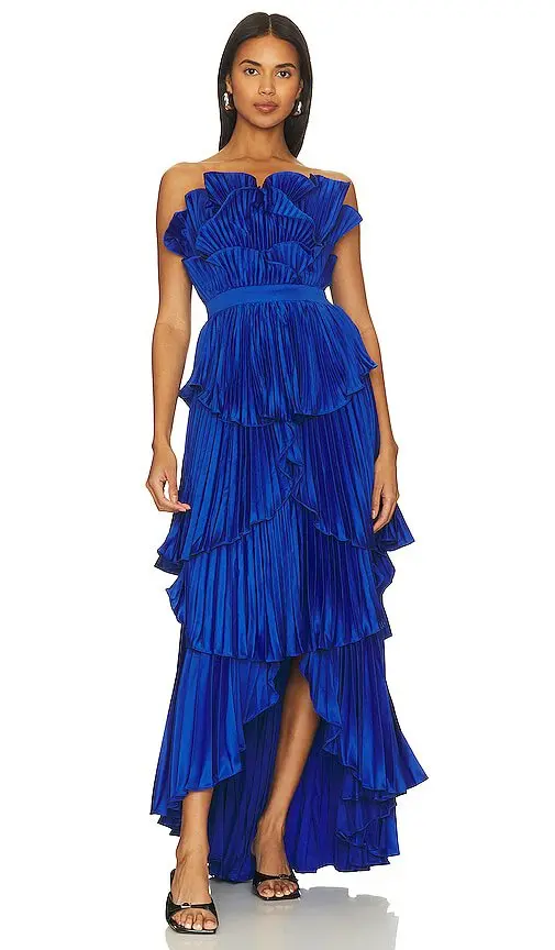 AMUR Judah Scallop Pleated Dress